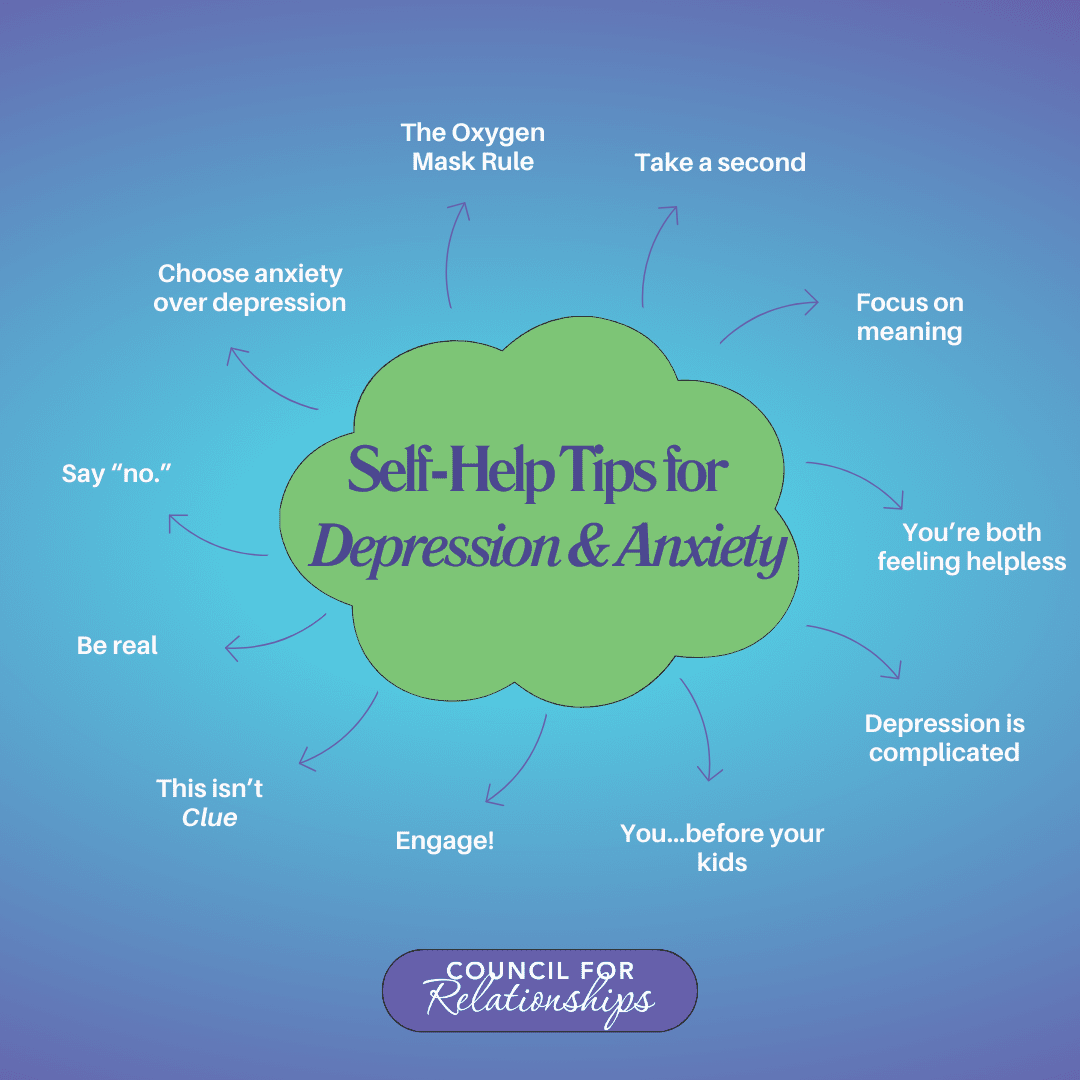 Self Help Tips For Depression And Anxiety Council For Relationships